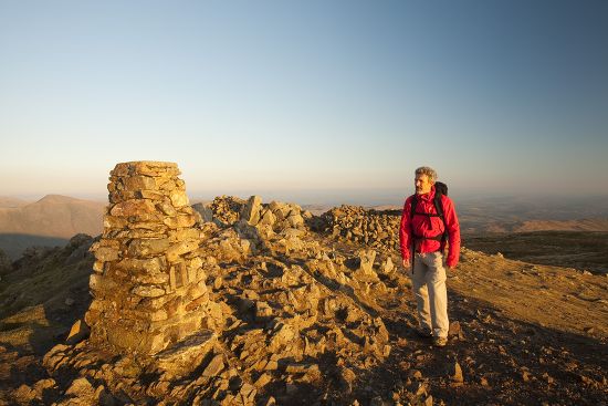 Walker On Summit Red Screes Sunset Editorial Stock Photo - Stock Image ...