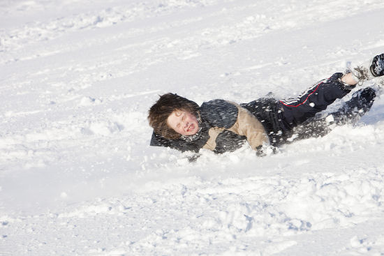 Young Boy Falling Over Snow Britain Editorial Stock Photo - Stock Image ...