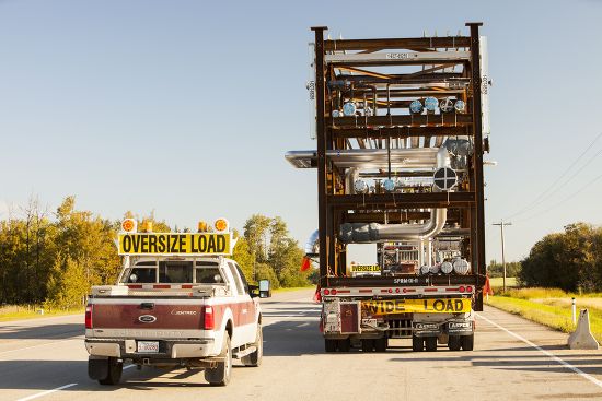 Trucks Haul Oversize Load Tar Sands Editorial Stock Photo - Stock Image ...