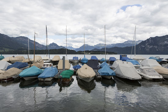 Boats On Lake Lucerne Meggen Lucerne Editorial Stock Photo - Stock ...