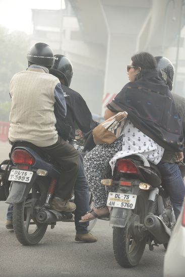 Indian Woman Riding Pillion On Back Editorial Stock Photo - Stock Image ...