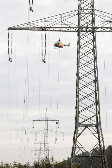 Lineman Working Wire Rope Hoist On Editorial Stock Photo - Stock Image ...