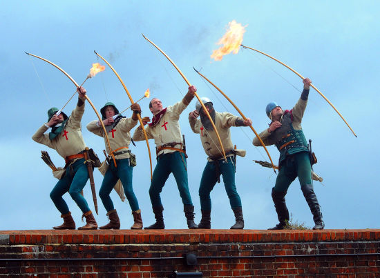 Archers Fire Flaming Arrows Ramparts Southsea Editorial Stock Photo ...