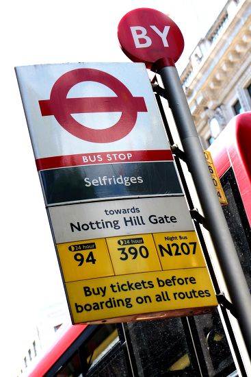 London Bus Stop Selfridges London England Editorial Stock Photo - Stock ...