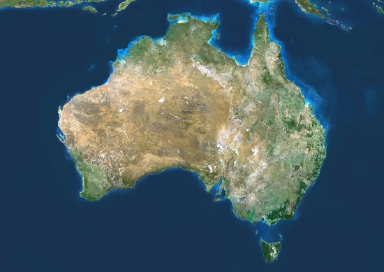 Australia True Colour Satellite Image Australia Editorial Stock Photo ...