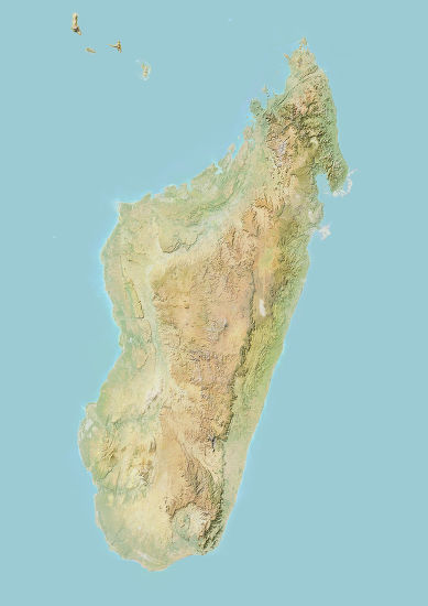 Madagascar Relief Map Border Editorial Stock Photo - Stock Image ...