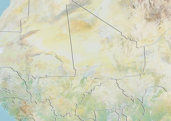 Mali Relief Map Border Editorial Stock Photo - Stock Image | Shutterstock