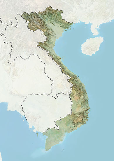 Vietnam Relief Map Border Mask Editorial Stock Photo - Stock Image ...