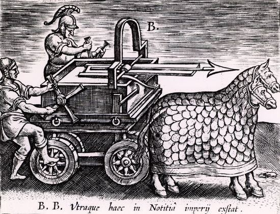 Roman Machine Firing Arrows Mounted On Editorial Stock Photo - Stock ...