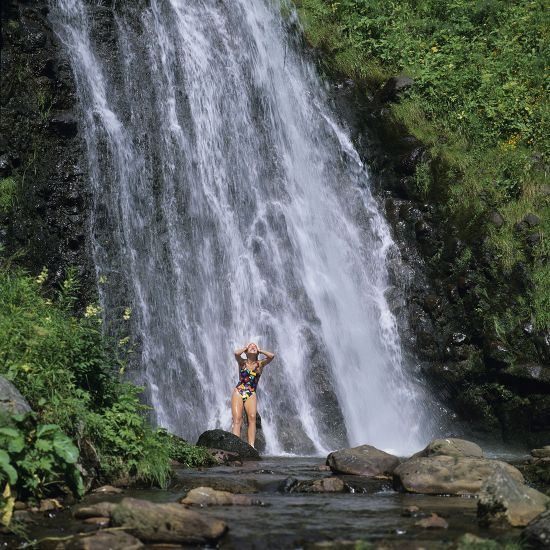 Model Released Girl Bathing Waterfall Parc Editorial Stock Photo ...