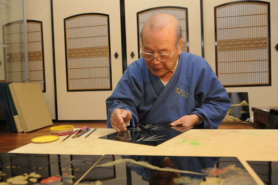 Japanese Artisan His Workshop Scraping Bamboo Editorial Stock Photo ...