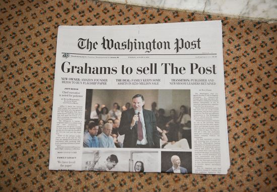 Front Page Washington Post Announces Sale Editorial Stock Photo - Stock ...