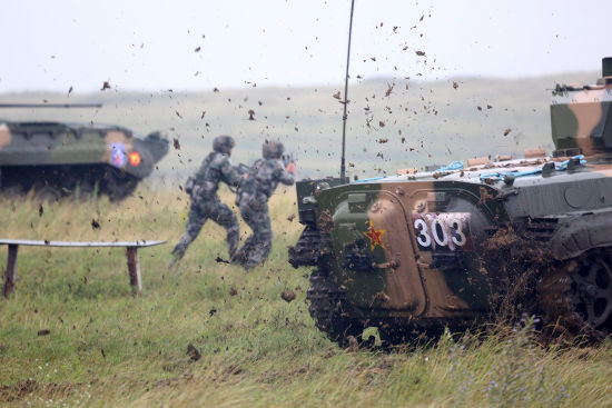 Chinese Armoured Forces Infantry Advance Under Editorial Stock Photo ...