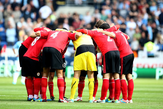 Cardiff City Players Have Team Huddle Editorial Stock Photo - Stock ...