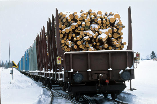 Wood Laden Train Timber Industry Editorial Stock Photo - Stock Image ...