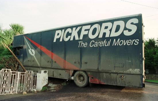 Pickfords Removal Van Crash Editorial Stock Photo - Stock Image ...