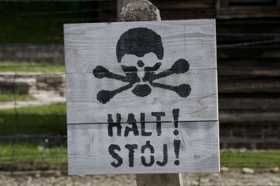 Stop Sign Skull Crossbones Warning Prisoners Editorial Stock Photo ...