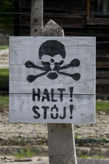 Stop Sign Skull Crossbones Warning Prisoners Editorial Stock Photo ...