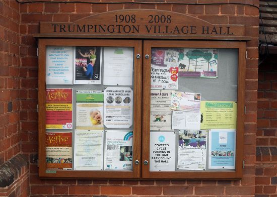 Noticeboard Trumpington Village Hall Editorial Stock Photo - Stock ...