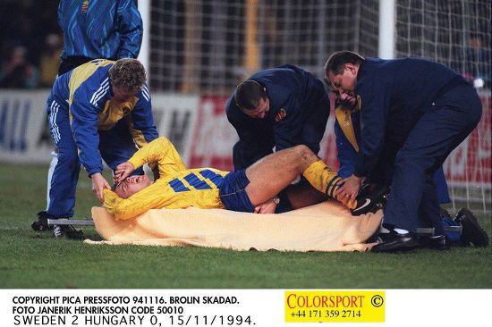 Thomas Brolin Sweden Placed On Stretcher Editorial Stock Photo - Stock ...