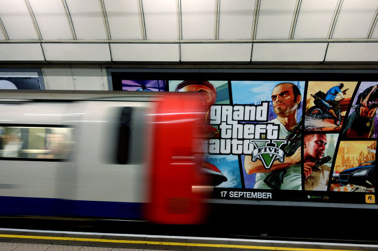 Grand Theft Auto V Advertisement On Editorial Stock Photo - Stock Image ...