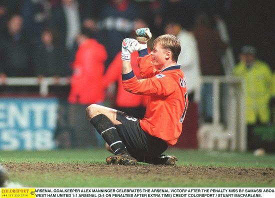 Arsenal Goalkeeper Alex Manninger Celebrates Arsenal Editorial Stock ...