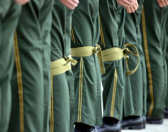 Officer Ties Rope Around Soldiers Legs Editorial Stock Photo - Stock ...
