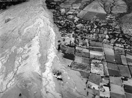 Aerial View Ice Mud Avalanche Destruction Editorial Stock Photo - Stock ...