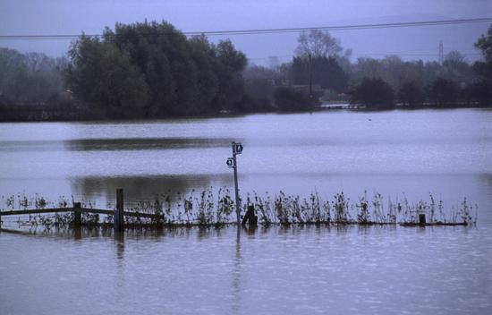 Flooding Footpath Sign Flooded Field Gloustershire Editorial Stock ...