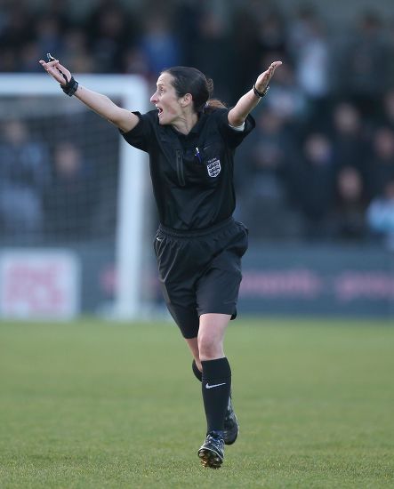 Referee Amy Fearn Gestures Play On Editorial Stock Photo - Stock Image ...