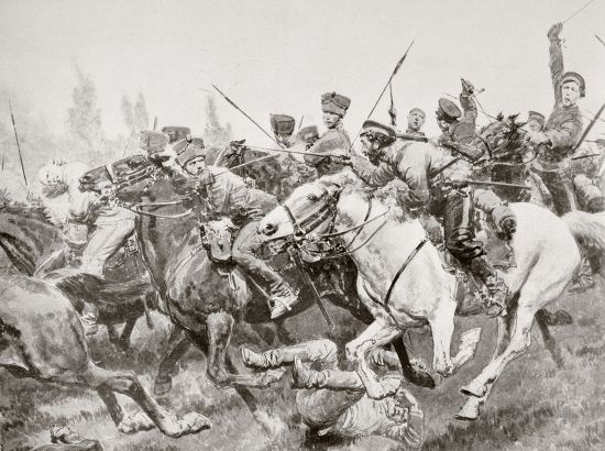 Mounted Combat Between Russian Cossacks German Editorial Stock Photo ...