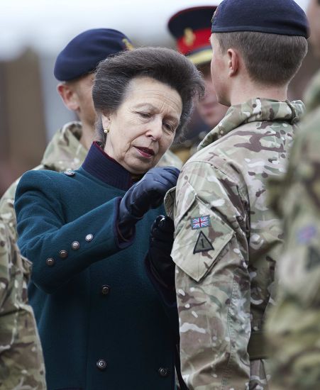 Princess Anne Pins Medals On Soldiers Editorial Stock Photo - Stock ...
