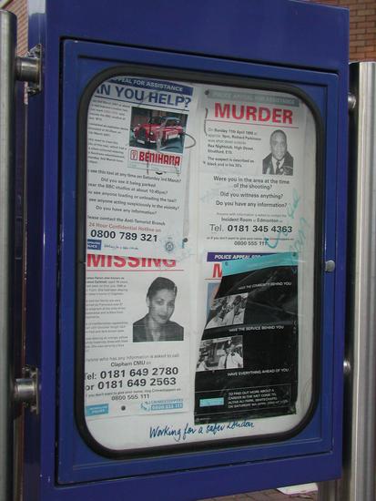 Police Missing Persons Notice Board Editorial Stock Photo - Stock Image ...