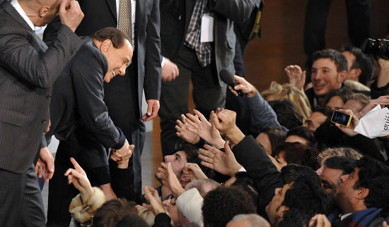 Silvio Berlusconi Shaking Hands Supporters Editorial Stock Photo ...