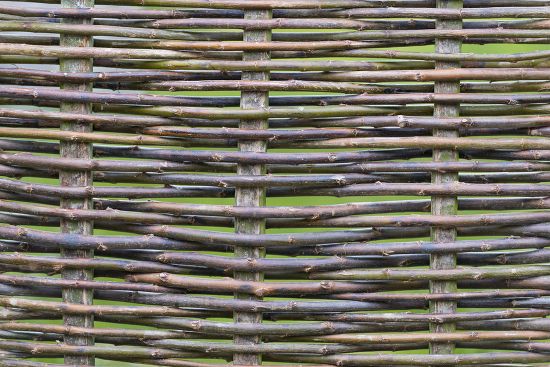 Woven Fence Made Hazel Rods Reconstructed Editorial Stock Photo - Stock ...