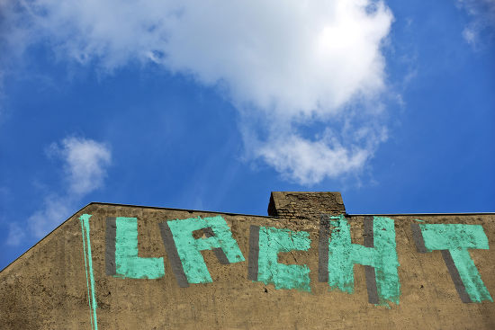 Lettering Lacht German Laugh On House Editorial Stock Photo - Stock ...