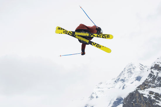 Trick Skier Jumping Front Eiger Mountain Editorial Stock Photo - Stock ...