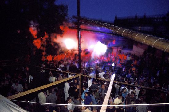 Large Crowd Dancing Outdoors Night Quart Editorial Stock Photo - Stock ...
