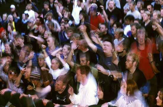 Large Crowd People Dancing Clapping Waving Editorial Stock Photo ...