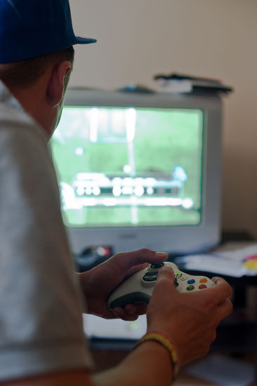 Young Guy Playing Video Game Screen Editorial Stock Photo - Stock Image ...