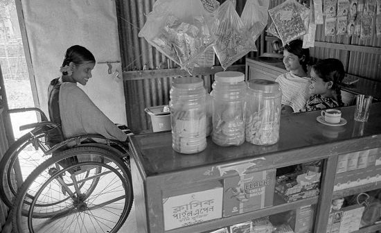 Physically Challenged Girl Selling Goods Her Editorial Stock Photo ...