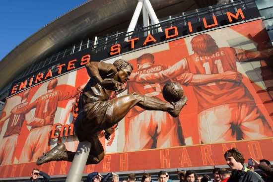 Newly Unveiled Statue Arsenal Legend Dennis Editorial Stock Photo ...