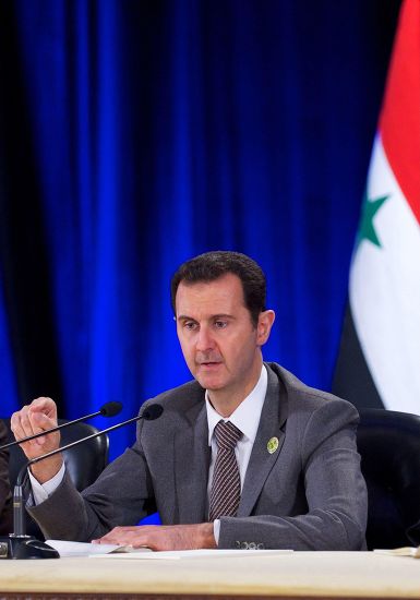 Syrias President Bashar Alassad Speaks During Editorial Stock Photo ...