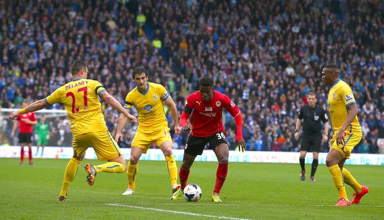 Wilfried Zaha Cardiff City Surrounded By Editorial Stock Photo - Stock ...