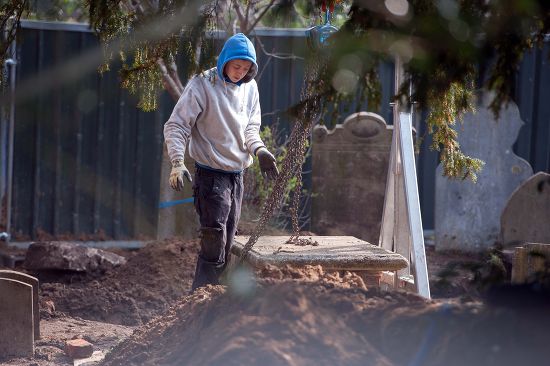 Police Workers Dig Section Graveyard St Editorial Stock Photo - Stock ...
