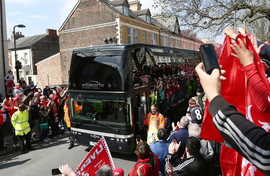 Liverpool Team Coach Arrives Anfield Game Editorial Stock Photo - Stock ...