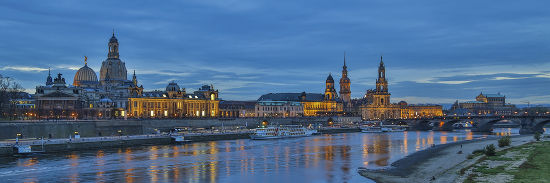 Cityscape Dresden During Blue Hour Unesco Editorial Stock Photo - Stock ...