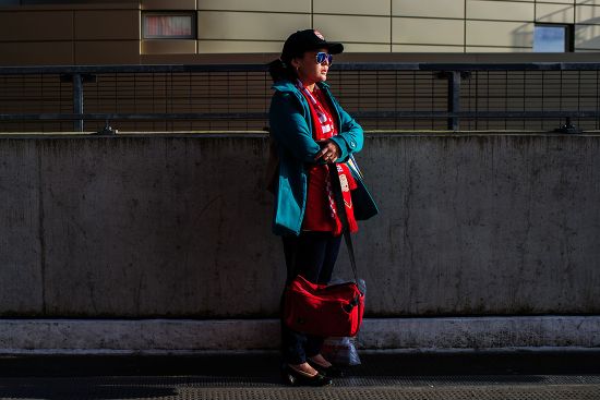 Lone Arsenal Fan Enjoys Spring Sunshine Editorial Stock Photo - Stock ...