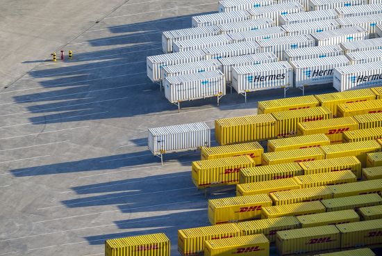 Aerial View Dhl Hermes Containers Port Editorial Stock Photo - Stock ...