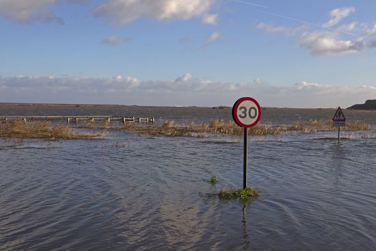 Flooded Coast Road Marshes After Tidal Editorial Stock Photo - Stock ...